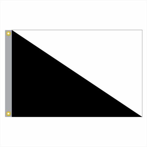 Black-White Diagonal Motor Sport Flag - Fox Flags